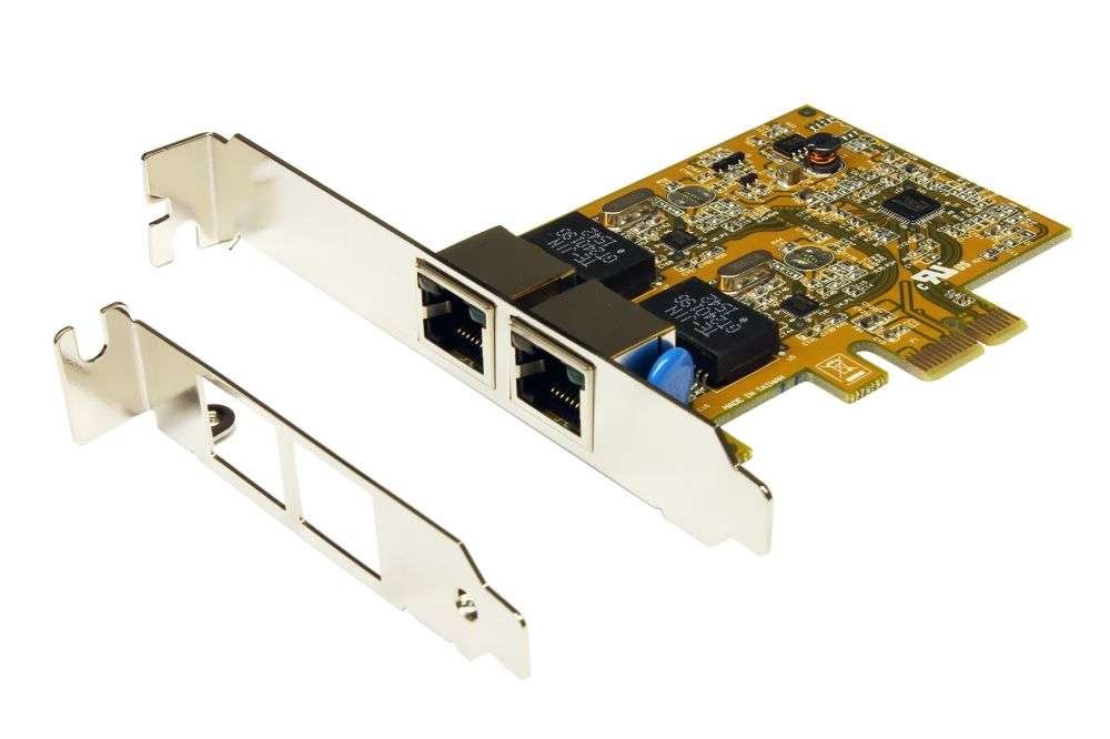 PCIe Dual Ethernet Karte mit 2x Gigabit-Ports, inkl. Low Profile Bügel ...